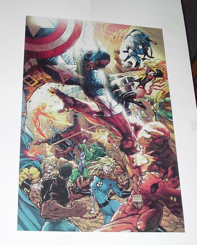 Avengers Poster #30 Civil War by Michael Turner She-Hulk Cap vs IM ...