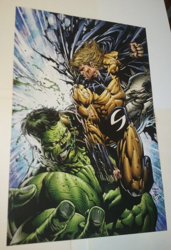 Avengers Poster #92 Hulk vs Sentry by David Finch - Bidrevolution